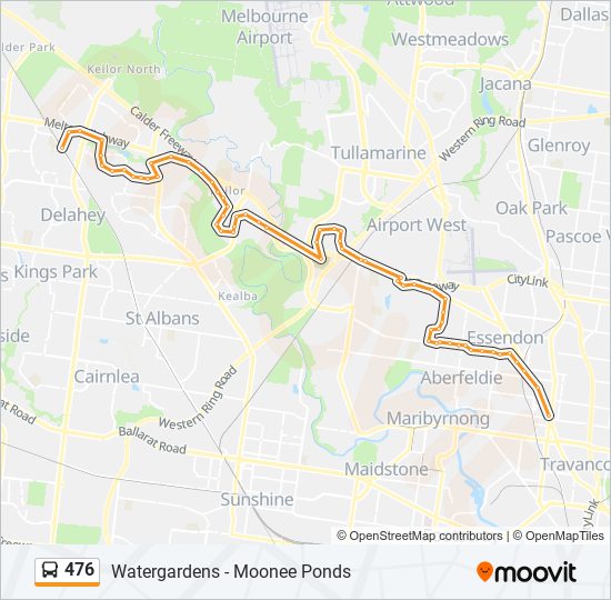 476 Route: Schedules, Stops & Maps - Moonee Ponds (Updated)