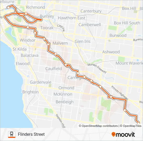 REPLACEMENT BUS Route: Schedules, Stops & Maps - Flinders Street (Updated)