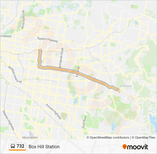732 Route: Schedules, Stops & Maps - Box Hill Station (Updated)