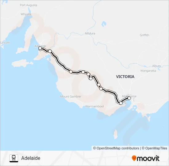 THE OVERLAND Route: Schedules, Stops & Maps - Adelaide (Sa) (Updated)