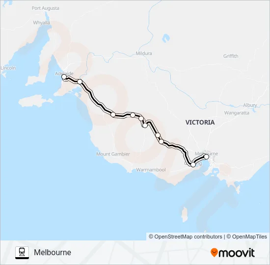 THE OVERLAND Route: Schedules, Stops & Maps - Melbourne (Updated)