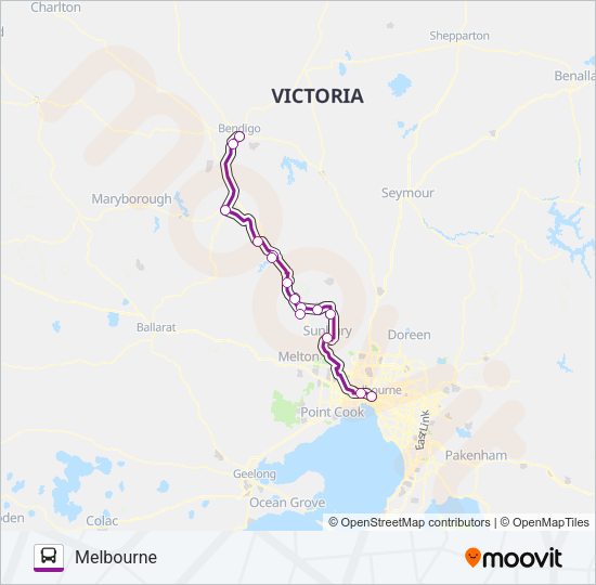 BENDIGO Route: Schedules, Stops & Maps - Melbourne (Updated)