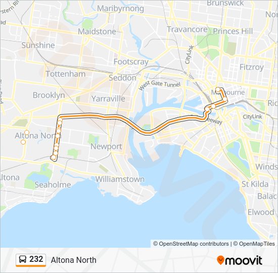 232 Route: Schedules, Stops & Maps - Altona North (Updated)
