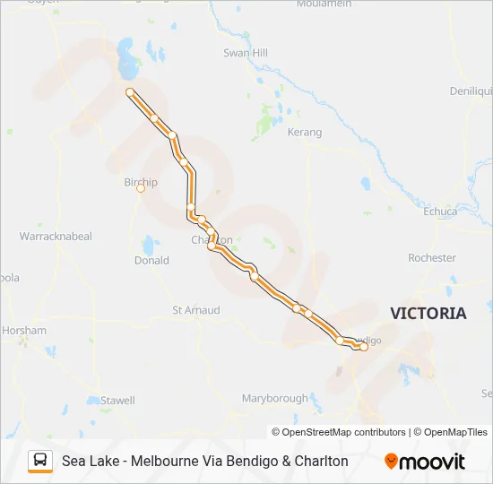COACH Route: Schedules, Stops & Maps - Bendigo Station (Updated)