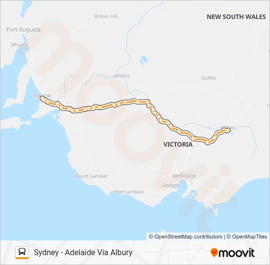 COACH Route: Schedules, Stops & Maps - Adelaide (Sa) (Updated)