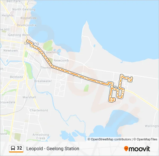 32 Route: Schedules, Stops & Maps - Geelong Station (Updated)