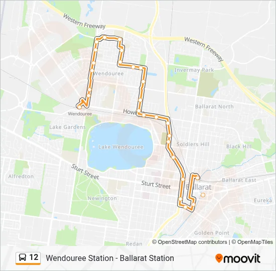 12 Route: Schedules, Stops & Maps - Wendouree Station (Via Forest St ...