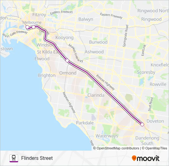 PAKENHAM Route: Schedules, Stops & Maps - Flinders Street (Updated)