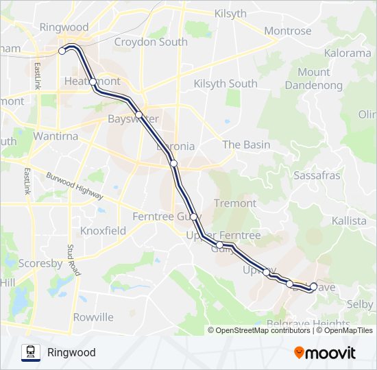 Línea BELGRAVE: horarios, paradas y mapas - Ringwood (Actualizado)