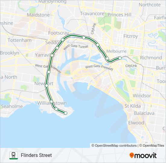 WILLIAMSTOWN Route: Schedules, Stops & Maps - Flinders Street (Updated)