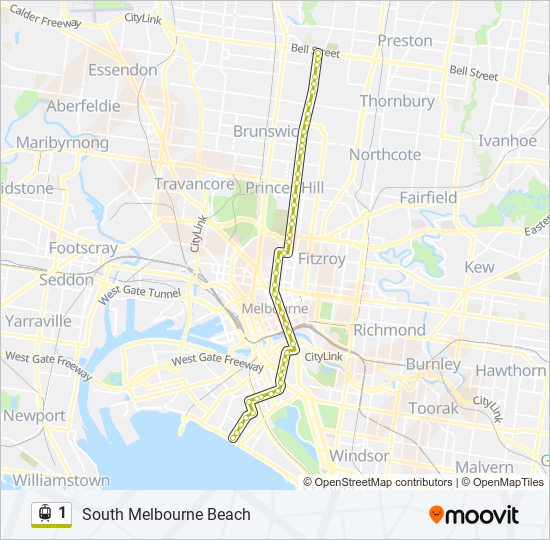 1 Route: Schedules, Stops & Maps - South Melbourne Beach (Updated)