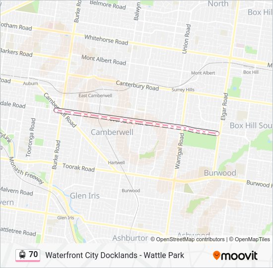 70 Route: Schedules, Stops & Maps - Camberwell Tram Depot - Stop 39 ...