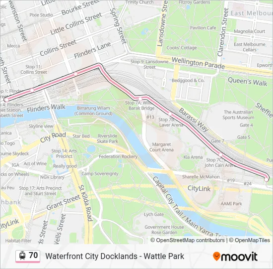 70 Route: Schedules, Stops & Maps - Flinders Street Station - Stop 4 ...