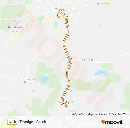 6 Route: Schedules, Stops & Maps - Traralgon South (Updated)