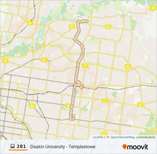 281 Route: Schedules, Stops & Maps - Templestowe