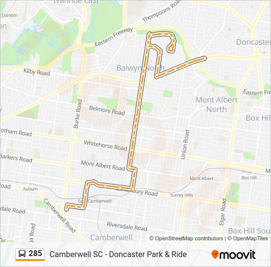 285 Route: Schedules, Stops & Maps - Camberwell Sc (Updated)