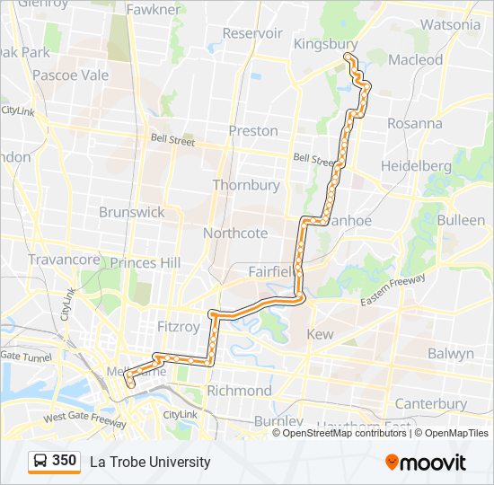 350 Route: Schedules, Stops & Maps - La Trobe University (Updated)