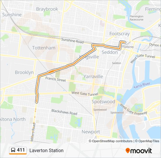 411 Route: Schedules, Stops & Maps - Laverton Station (Updated)