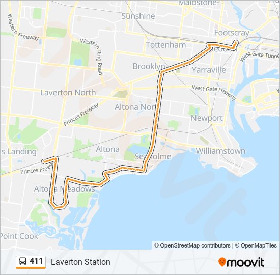 411 Route: Schedules, Stops & Maps - Laverton Station (Updated)