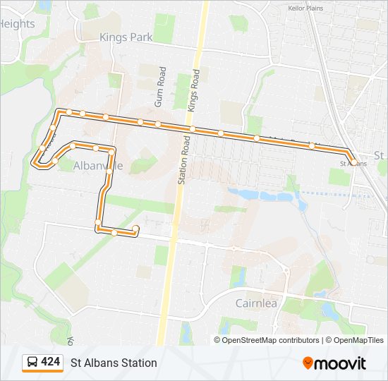 424 Route: Schedules, Stops & Maps - St Albans Station (Updated)