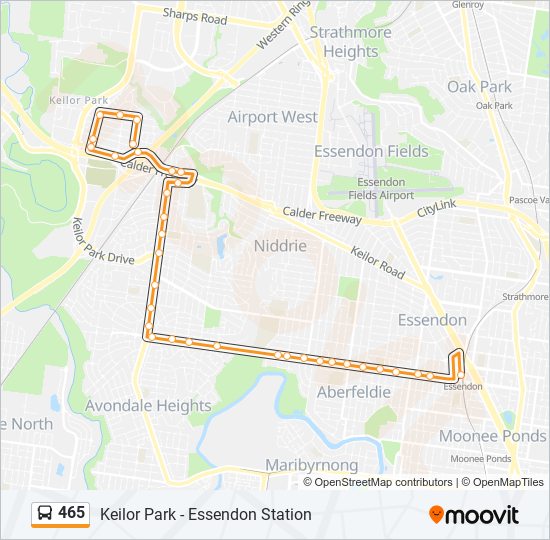465 Route: Schedules, Stops & Maps - Essendon Station (Updated)