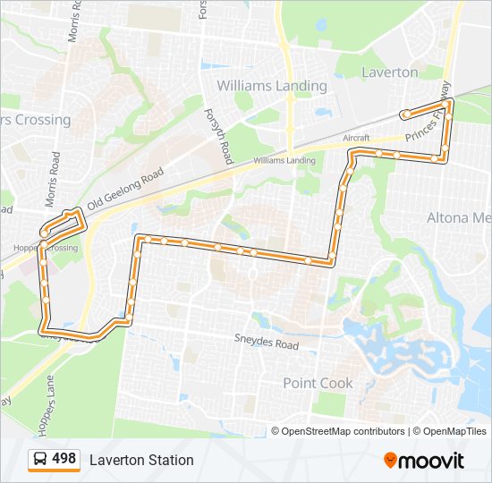 498 Route: Schedules, Stops & Maps - Laverton Station (Updated)