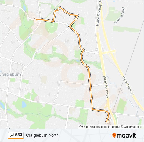 533 Route: Schedules, Stops & Maps - Craigieburn North (Updated)