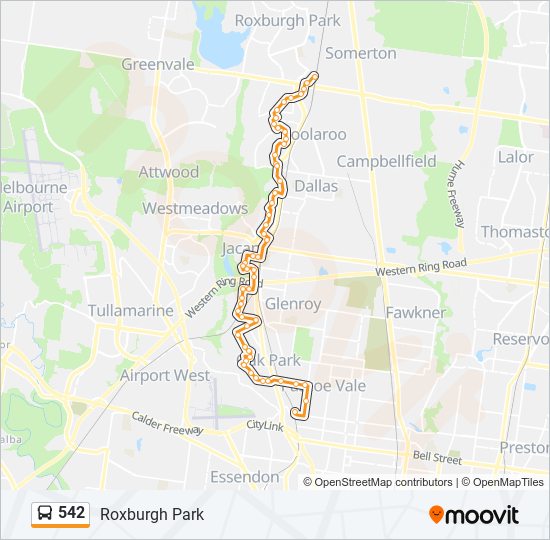 542 Route: Schedules, Stops & Maps - Roxburgh Park (Updated)