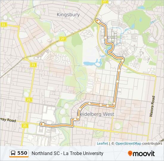550 Route: Schedules, Stops & Maps - La Trobe University