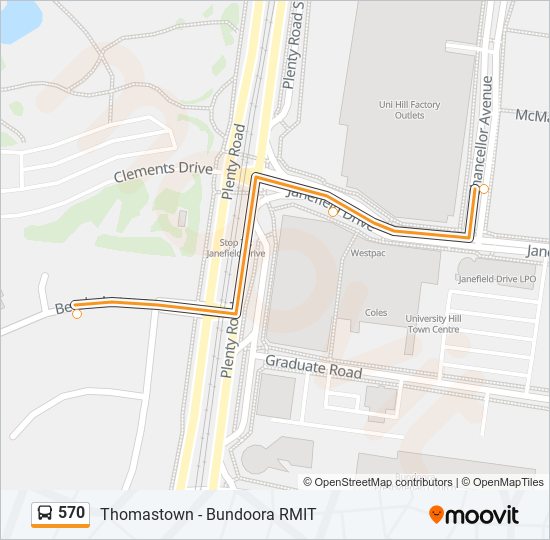 570 Route: Schedules, Stops & Maps - Bundoora RMIT (Updated)