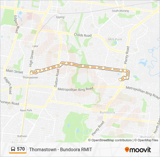 570 Route: Schedules, Stops & Maps - Bundoora (Updated)