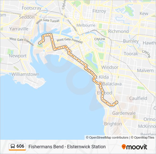 606 Route: Schedules, Stops & Maps - Elsternwick Station (Updated)