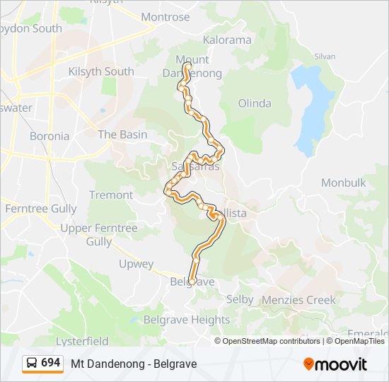 694 Route: Schedules, Stops & Maps - Mt Dandenong (Updated)