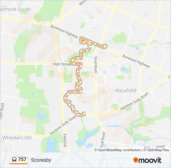 757 Route: Schedules, Stops & Maps - Scoresby (Updated)