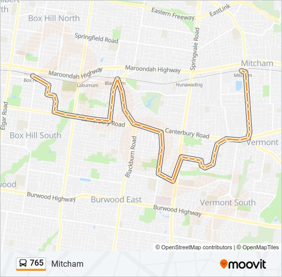765 Route: Schedules, Stops & Maps - Mitcham (Updated)