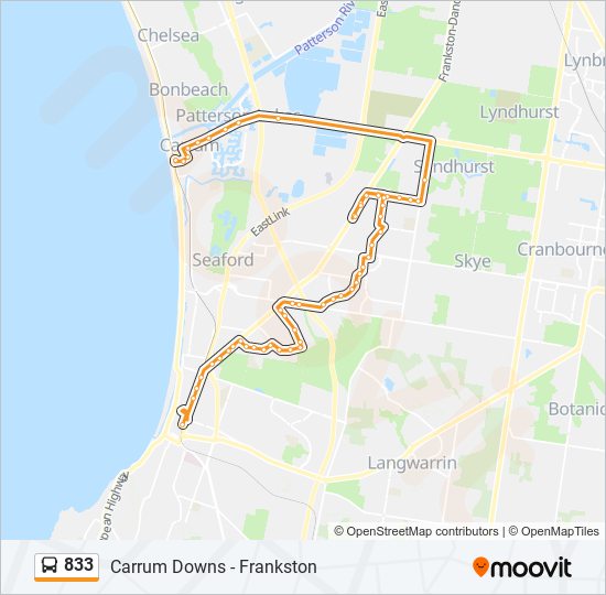 833 Route: Schedules, Stops & Maps - Carrum Downs (Updated)