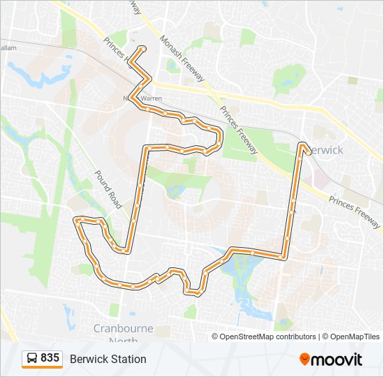 835 Route: Schedules, Stops & Maps - Berwick Station (Updated)