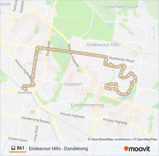 861 Route: Schedules, Stops & Maps - Endeavour Hills (Updated)