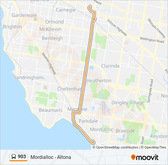 903 Route: Schedules, Stops & Maps - Mordialloc (Updated)