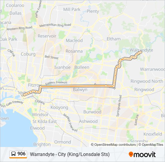 906 Route: Schedules, Stops & Maps - Warrandyte (Updated)