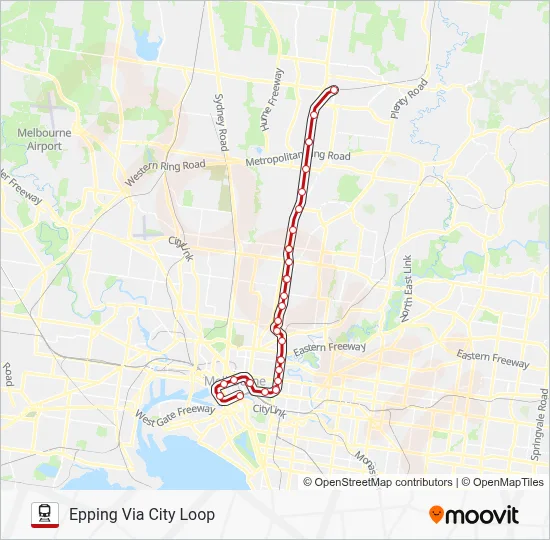 MERNDA Route: Schedules, Stops & Maps - Epping Via City Loop (Updated)