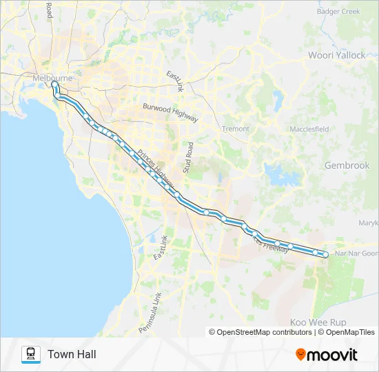 PAKENHAM Route: Schedules, Stops & Maps - Town Hall (Updated)