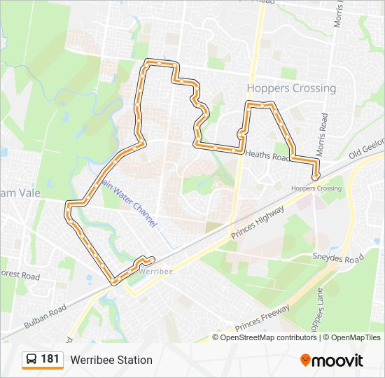 181 Route: Schedules, Stops & Maps - Werribee Station (Updated)