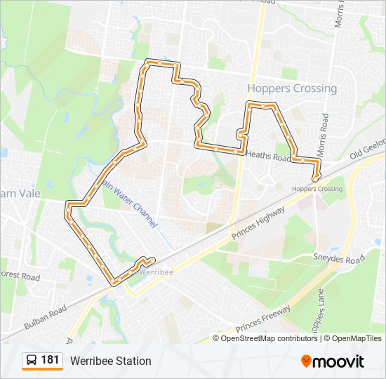 181 Route: Schedules, Stops & Maps - Werribee Station (Updated)