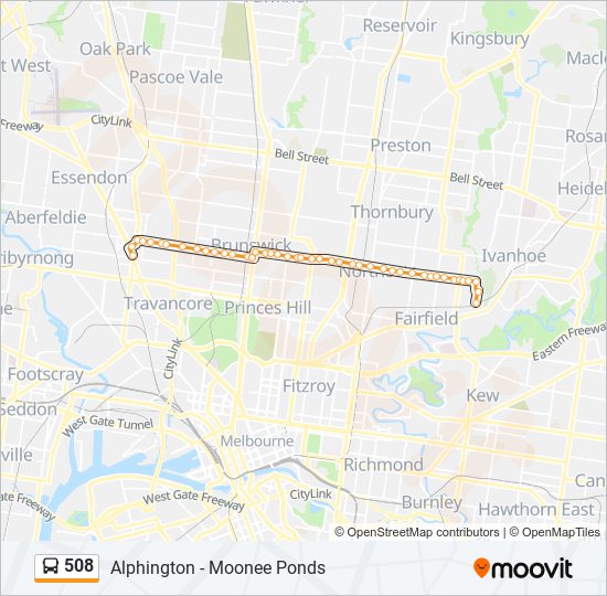 508 Route: Schedules, Stops & Maps - Alphington (Updated)
