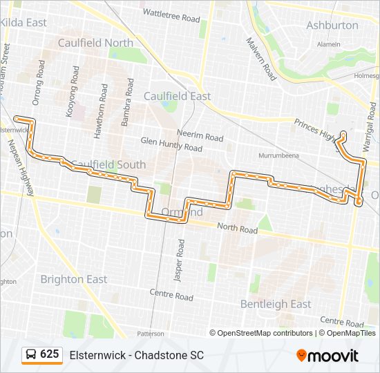 625 Route: Schedules, Stops & Maps - Elsternwick (Updated)