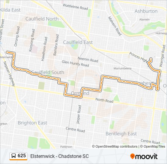 625 Route: Schedules, Stops & Maps - Elsternwick (Updated)