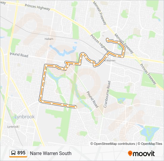895 Route: Schedules, Stops & Maps - Narre Warren South (Updated)