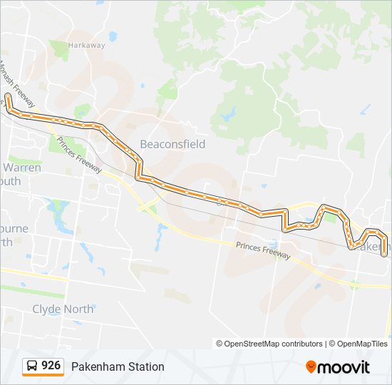 926 Route: Schedules, Stops & Maps - Pakenham Station (Updated)