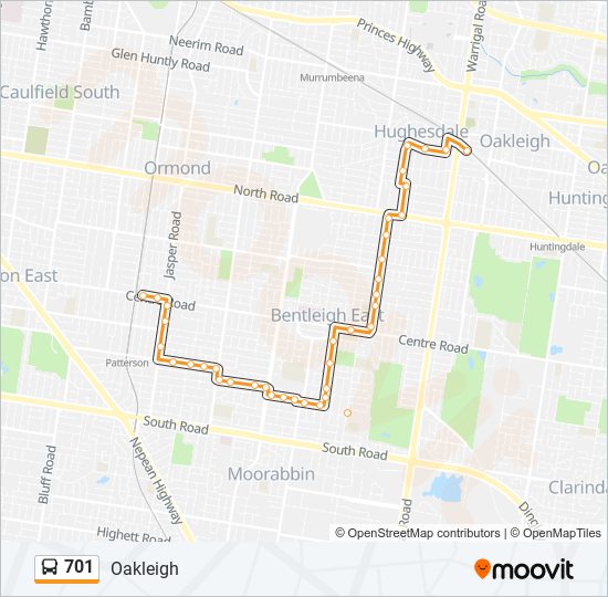 701 Route: Schedules, Stops & Maps - Oakleigh (Updated)